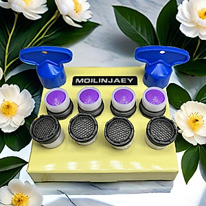 8PCS Faucet Cache Aerator, 16.5mm Water-Saving Flow Limiter Set for Bathroom or Kitchen Replacement Parts, With 2PCS Wrench Disassembly Tool (1.2GPM)