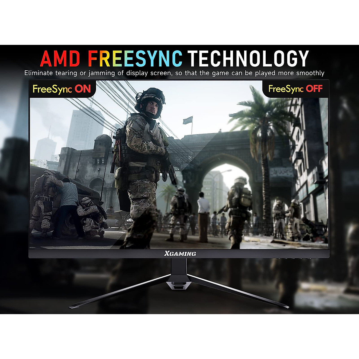 memzuoix 27-Inch QHD Gaming Monitor 165Hz, IPS PC Monitor with Rainbow Lights, 1ms, 99% sRGB, FreeSync G-Sync Compatible, Eye Care, VESA Mountable, HDMI, DisplayPort and Speakers, Black