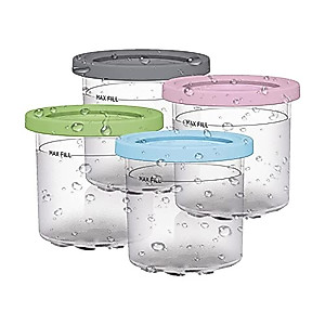GUANGLU 8 Pack Ice Cream Pints Cup, Leak Proof Ice Cream Containers with Lids for Ninja Creami Pints NC299AM and C300 Series Ice Cream Maker
