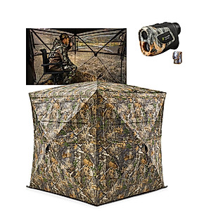 TIDEWE Hunting Blind See Through with Carrying Bag & Hunting Rangefinder with Rechargeable Battery 700Y