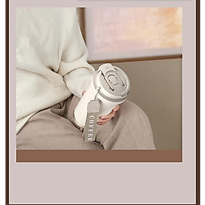 Stay Cool and Stylish with our Stainless Steel Iced Coffee Cup - 17.9oz, White -Ceramic Inner Lining Includes Lid and Straw!