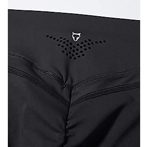 TomTiger Women's Yoga Pants High Waisted Workout Yoga Leggings for Women Butt Lifting Tummy Control Booty Tights (Black, L, l)