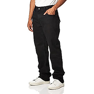 True Religion Men's Ricky Low Rise Straight Leg Jean with Back Flap Pockets, Body Rinse Black, 36W X 34L