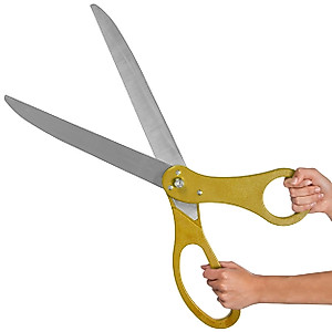 25" Gold Scissors for Grand Opening – Large Heavy Duty Scissors 25 Inch Giant Scissors for Ribbon Cutting Ceremony Gold Giants Ribbon Cutting Scissors for Special Events Inaugurations and Ceremonies