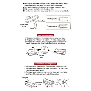 Tianmei Auto Accessories Car Sun Visor Tissue Box Holder Paper Towel Napkin Box Cover Seat Back Bracket Portable Car Mount Organizer (Black)