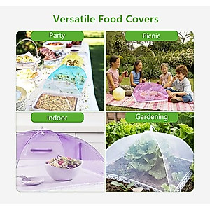HBlife 6 pack Colored Large Pop-Up Mesh Food Cover Tent,17 Inches Food Protector Covers Reusable and Collapsible Outdoor Picnic Food Covers Tent For Parties Picnics, BBQs
