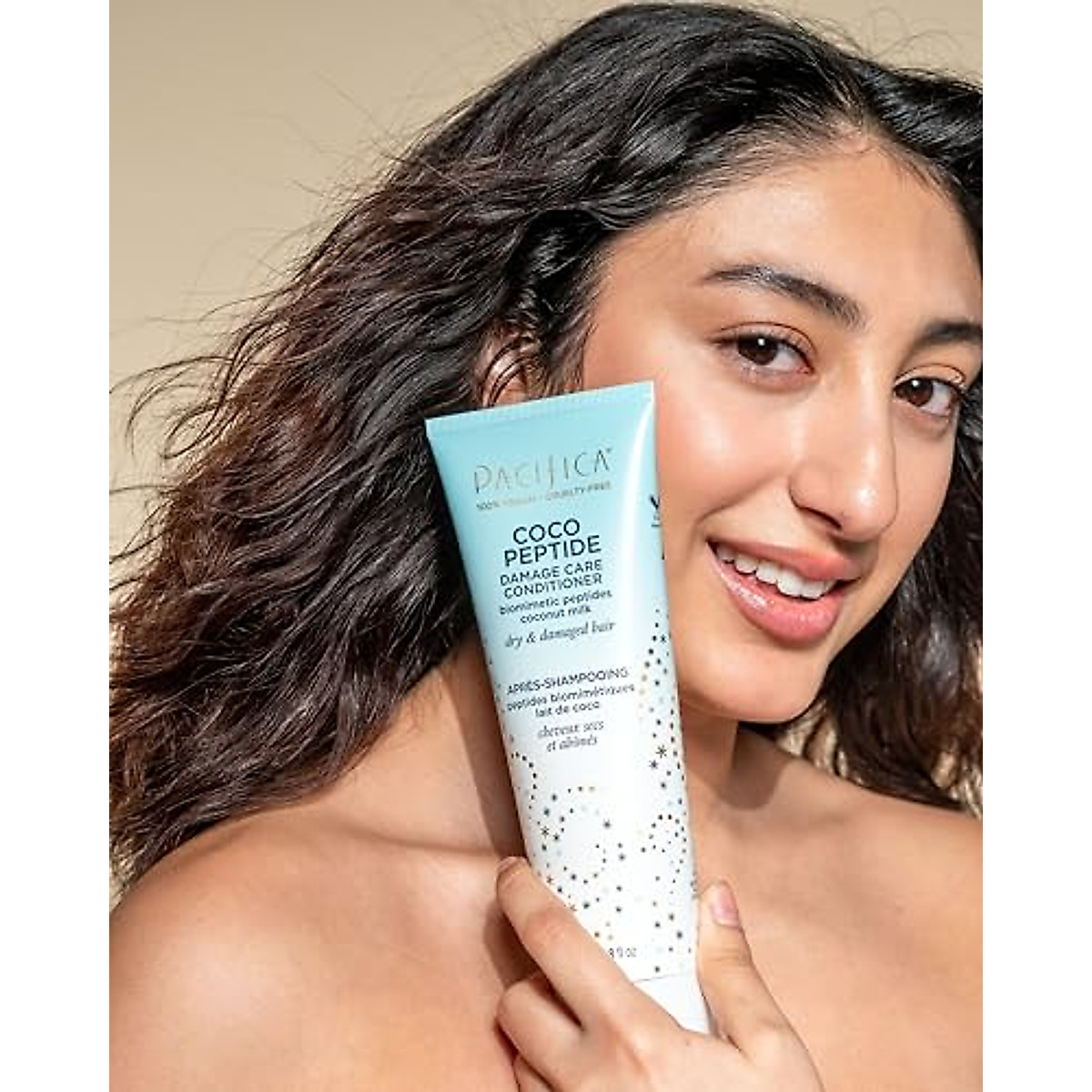 Pacifica Coco Peptide Damage Care Shampoo & Conditioner Set – Repairing Hair Care for Dry Damaged Hair Vegan Collagen & Peptides for Split Ends & Breakage Sulfate Free Clean Vegan Dermatologist Tested