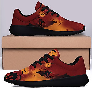 Halloween Shoes Unisex Fashion Breathable Running Sneakers Lightweight Black Cat Sneakers for Men Women Black Size 7