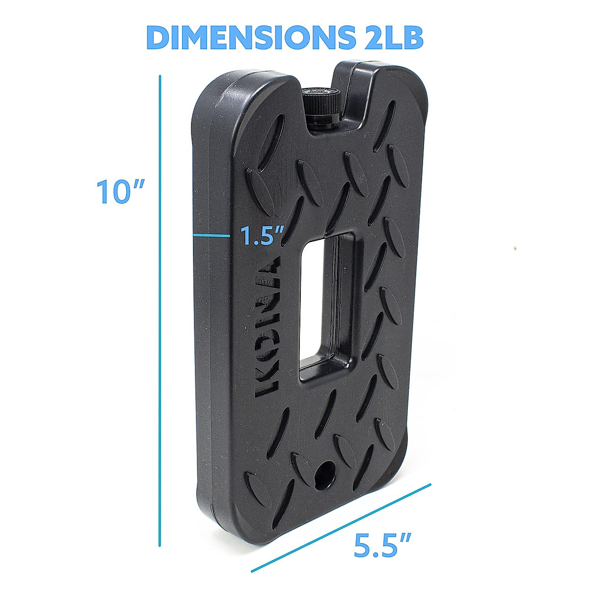 Kona Black/Ice 2 Pound Ice Packs for Coolers - Long Lasting Design - Refreezable Reusable Cooler Ice Pack (4)