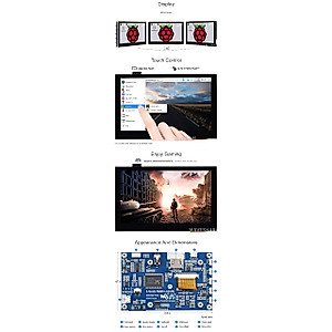 Coolwell Waveshare 4.3 Inch HDMI Display Raspberry Pi Screen TouchScreen 800×480 Capacitive LCD Monitor for Raspberry Pi 4B+ 4B 3B+ 3B 2B+ Zero W Jetson Nano Windows 11 10 8.1 8 7
