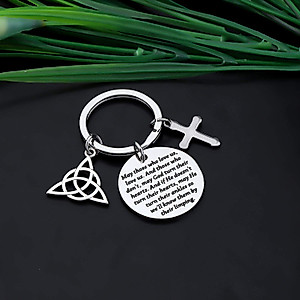 CYTING Irish Blessing Keychain May Those Who Love Us Love Us With Celtic Trinity Knot Good Luck Jewelry LDR Going Away Gifts