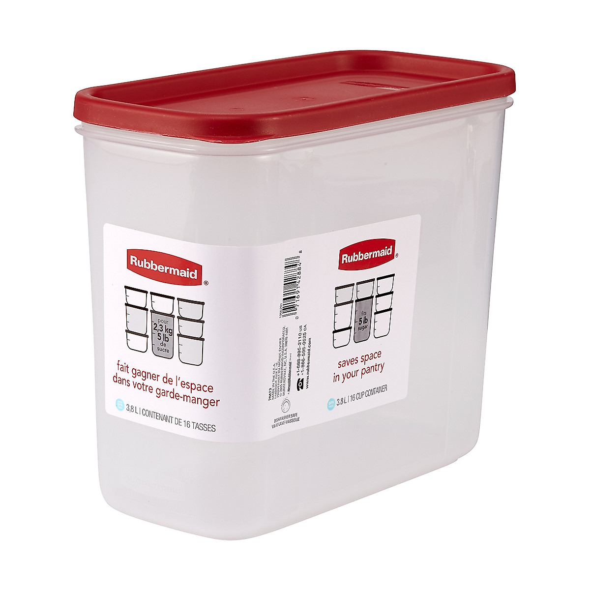 Rubbermaid 16-Cup 16C Dry Food Container, Clear