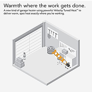 Vornado Velocity HD Garage Space Heater with Fan, Tilt Head, Advanced Safety Features,Black, Whole Room