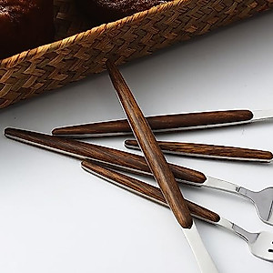 Aimilan 30 Piece Silverware Set for 6, 18/10 Stainless Steel Imitation Wooden Handle Flatware Cutlery Set for Home Kitchen Restaurant, Mirror Finish, Dishwasher Safe (30-Piece for 6)