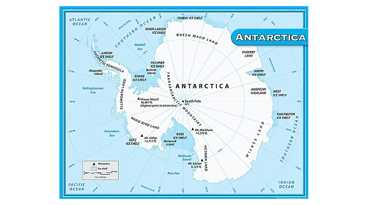 Antarctica Map Chart for Classroom | Vibrant Educational Tool