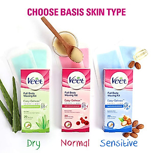Veet Full Body Waxing Kit - Sensitive Skin (Pack of 20 Wax Strips)