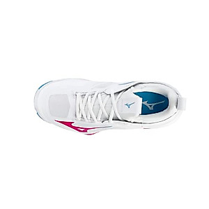 Mizuno Women's Wave Momentum 2 | Women's Indoor Volleyball Shoe | White/Pink | US Women's 10