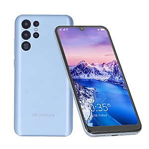 6.26 Inch Slim 3G Smart Phone Dual SIM Cell Phone for Android 10 OS, HD Full Screen Mobile Phone Support Face Recognition, Ten Core Processor, 4GB 64GB, Front and Rear HD Camera, 2800mAh(Light Blue)