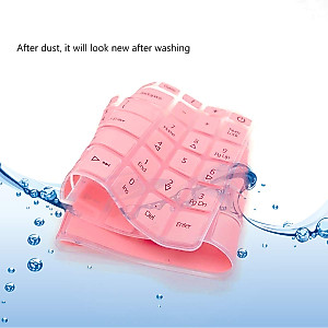 2PCS Keyboard Cover for 15.6” Acer Aspire 5 Slim Laptop A515-55 A515-55T A515-55G A515-43 A515-44G A515-54 A515-54G, Acer Aspire 3 A315/Swift 3 SF315,15.6 inch Protective Skin-Pink+Clear