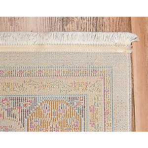 Unique Loom Baracoa Collection Area Rug - Marta (5' 5" x 8' Rectangle, Multi/ Burgundy)