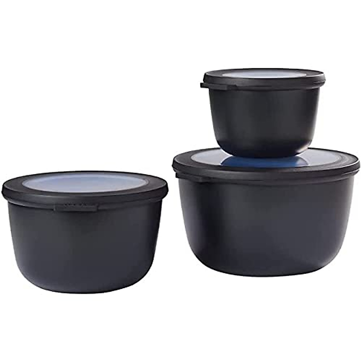 Mepal Cirqula DLG (500 + 1000 + 2000) Nordic Black 3 Set Plastic, Plastic, Nordic Schwarz, 19.2 x 12 cm