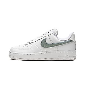 Nike Womens W Air Force 1 '07 ESS DH4407 101 Glitter Swoosh - Size 9W