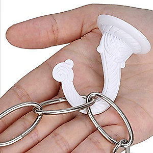 OOTSR Metal Ceiling Hook, Heavy Duty Ceiling Hook and Chain Extension for Hanging Plants/Chandeliers/Clothes/Indoor & Outdoor Use, White Color, 36 inches Chain