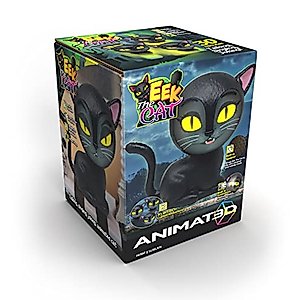ANIMAT3D Eek The Cat Talking Animated Black Cat with Built in Projector & Speaker Plug'n Play
