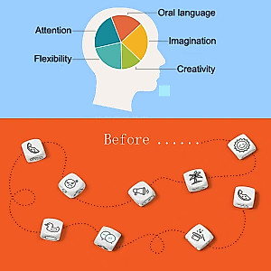 Mbarbs Happy Story 9 Cubes Bundle Dices Iron Box Storage Design Creative Kids Game Storytelling Game for Kids and Adults