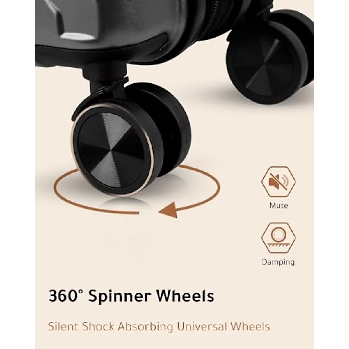 LUGGEX 20 Inch Black Carry On Luggage 22x14x9 Airline Approved, PC Hard Shell Suitcase with USB Port, Expandable and Lightweight