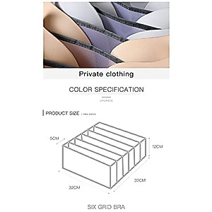JOSEFA 3 PCS UNDERWEAR STORAGE ORGANIZER. Bra, Panties, Leggings Foldable Type Mesh Nylon Drawer or Closet. Convenient Save Space Storage Box Folding for Drawers (6/7/11 Grid, Gray).