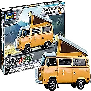 Revell 07676 Volkswagen T2 Camper (Easy-Click) Model Kit 1:24 Scale, Unvarnished
