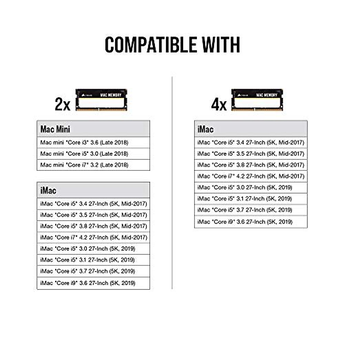 Corsair CMSA8GX3M2A1066C7 Apple 8 GB Dual Channel Kit DDR3 1066 (PC3 8500) 204-Pin DDR3 Laptop SO-DIMM Memory 1.5V, Beige