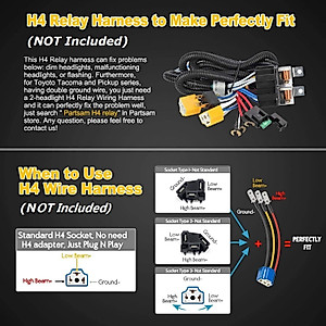 Partsam 2PCS Rectangle H6054 LED Headlights 5x7 7x6 Headlamp Hi/Low Sealed Beam H4 9003 Plug 6054 H5054 Compatible with S10 Blazer Express Van/Wrangler YJ XJ Cherokee Truck Van