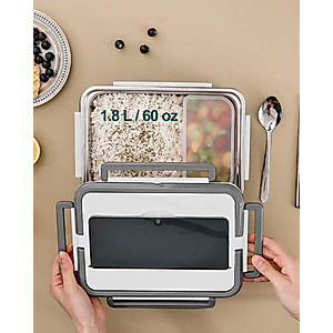 FanFanOK Electric Lunch Box 80W Heated Lunch Boxes for Adults Work/Car/Truck/Home, 1.8L Portable Food Warmer Heating Lunchbox with Insulated Lunch Cooler Bag 12V 24V 110V