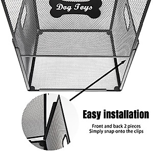 Lolytama Metal Dog Toy Box-Dog Toy Basket-Wire Mesh Basket-Cute Pawprint Dog Bone-Pet Accessory Rust-Resistant Finish-for Cat & Dog Toy Organization & Storage