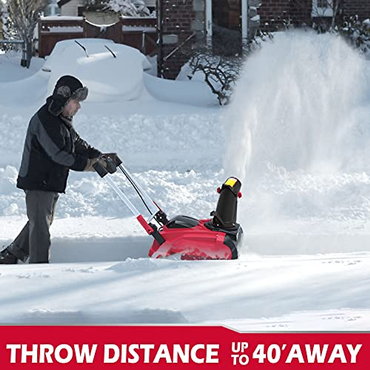 Snow Blower - 80V 6.0Ah Battery Powered Snow Blower, 21'' Electric Snow Thrower, Cordless Snow throwers