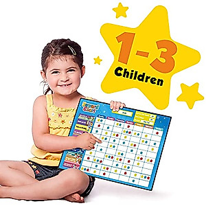 Reward Chart for Kids – 80+ Chores, Magnetic Chore Chart for Multiple Kids – Up to 3 Toddlers for Home Learning – Daily Star Chart for Classroom, Potty Training, Childrens Routine or Behavior Training
