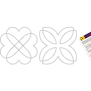 Quilting Stencils for Machine and Hand Quilting - Set of 2 Mini Reusable Beginner’s Choice and Heart Knot Design Plastic Quilt Stencil for Background, Block, Borders Patterns - with Guide