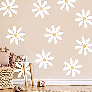 Daisy Wall Decal Flower Vinyl Wall Decals - Big Daisy Stickers for Kids Nursery Wall Art Bedroom Living Room Classroom Decor - Set of 10 Wall Art kit