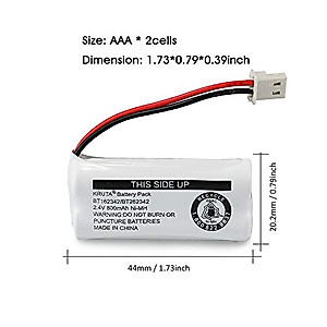 Kruta BT183342/BT283342 BT162342/BT262342 Cordless Phone Battery, Compatible with AT&T VTech Cordless Phone Batteries BT183342/BT283342 BT162342/BT262342 CS6709 CS6609 CS6409 BL102-3 (Pack of 4)