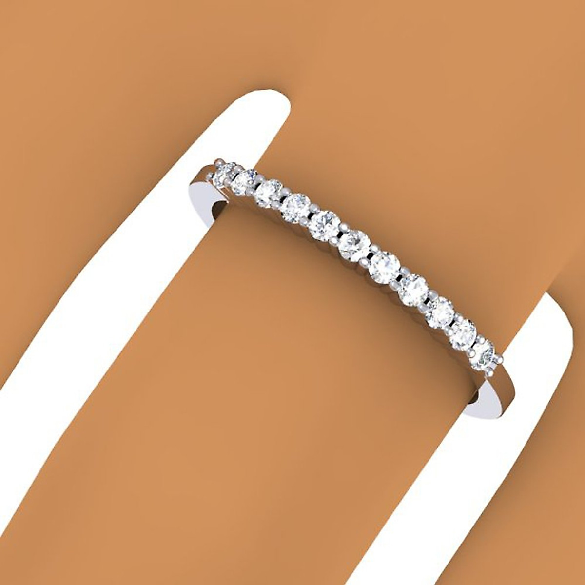 Dazzlingrock Collection 0.18 Carat (ctw) 14K Round White Diamond Stackable Anniversary Wedding Band, White Gold, Size 6