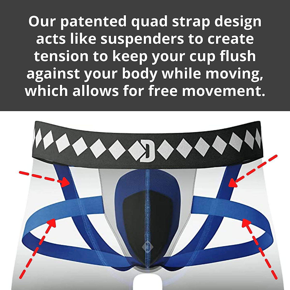 Diamond MMA Compression Shorts Jock Strap Athletic Cup Groin Protector System - Medium | Athletic Supporters for Men with Cup for High Impact Sports | Compression Shorts w/ Built In Jockstrap with Cup