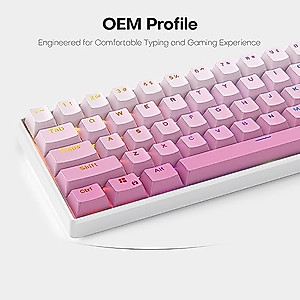 Ussixchare Gradient Keycaps, PBT Double Shot 104 Keys Keycaps, OEM Profile Custom Keycaps Set for 61/87/104 Cherry Gateron MX Switches Mechanical Keyboard(Lover Pink)