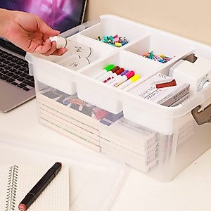 Citylife 2 Packs 17 QT Plastic Storage Bins Clear Storage Box with Lids Multipurpose Stackable Storage Containers for Organizing Tool, Craft, Lego, Crayon