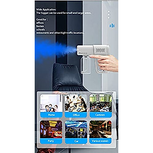 Handheld Steam Fogger Sprayer Gun Spray Machine Nano Electric Sanitizing Atomizer, Light Portable Cordless Intelligent Rechargeable Sterilizek For Home,Office,School,Garden, Indoor And Outdoor (White)