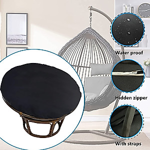 TDHLW Papasan Chair Cushion Covers Only, Outdoor Indoor Cushion Waterproof Slipcover for Papasan Chair Cushion, Removable Zippered Papasan Cushion Cover,Waterproof Dark Gray,Fits a 51-55 Inch