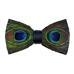 Mens Peacock Unique Design Handmade Wedding Bowties Boys Perfect Cravat Necktie