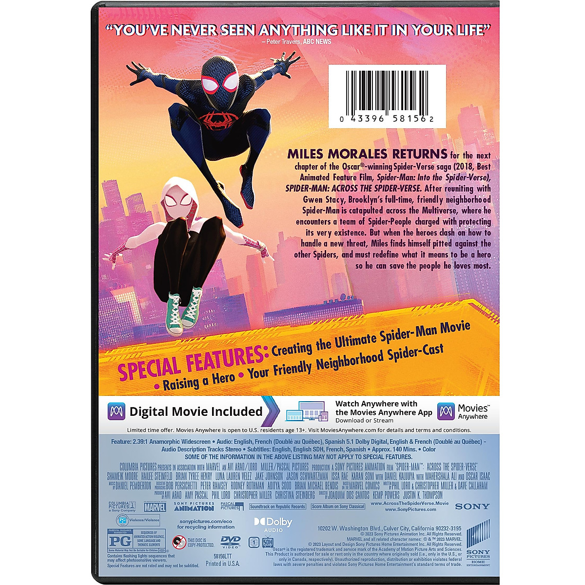 Spider-Man: Across The Spider-Verse - DVD + Digital