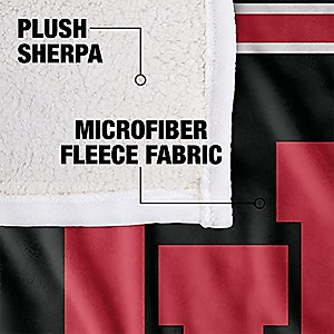 University of Utah Blanket, 50"x60" Primary Logo Stripes Silky Touch Sherpa Back Super Soft Throw Blanket